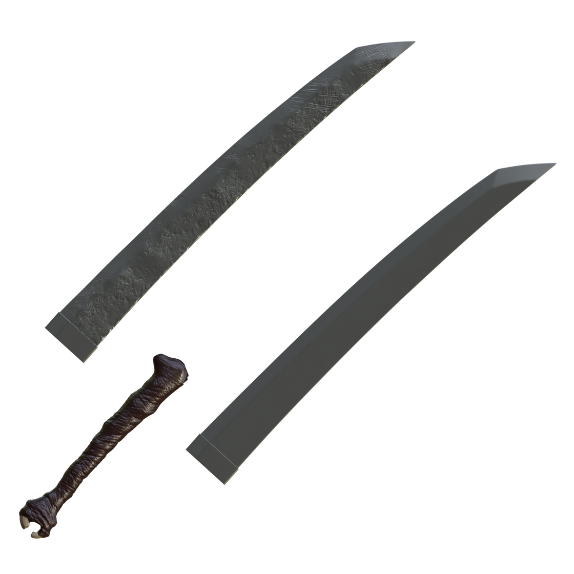 VEK3D Maki's Split Soul Katana File – Wireframe