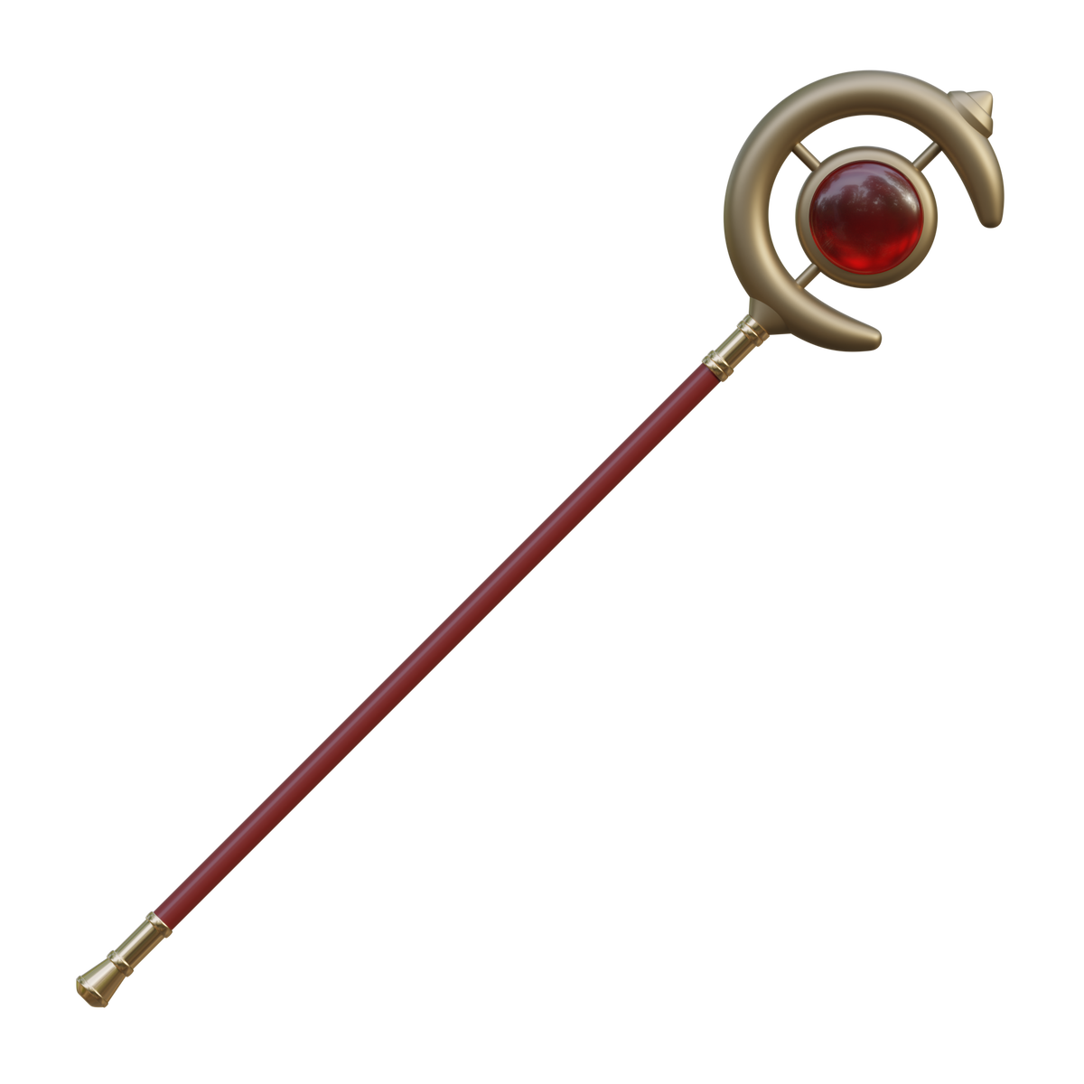 Frieren Staff 3D Model – Wireframe
