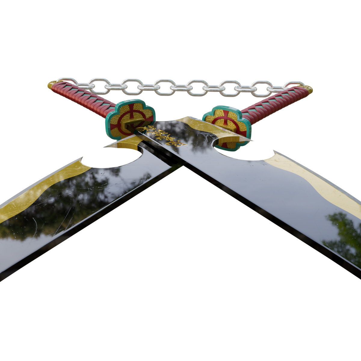 Tengen Uzui's Nichirin Blades 3D File – Wireframe