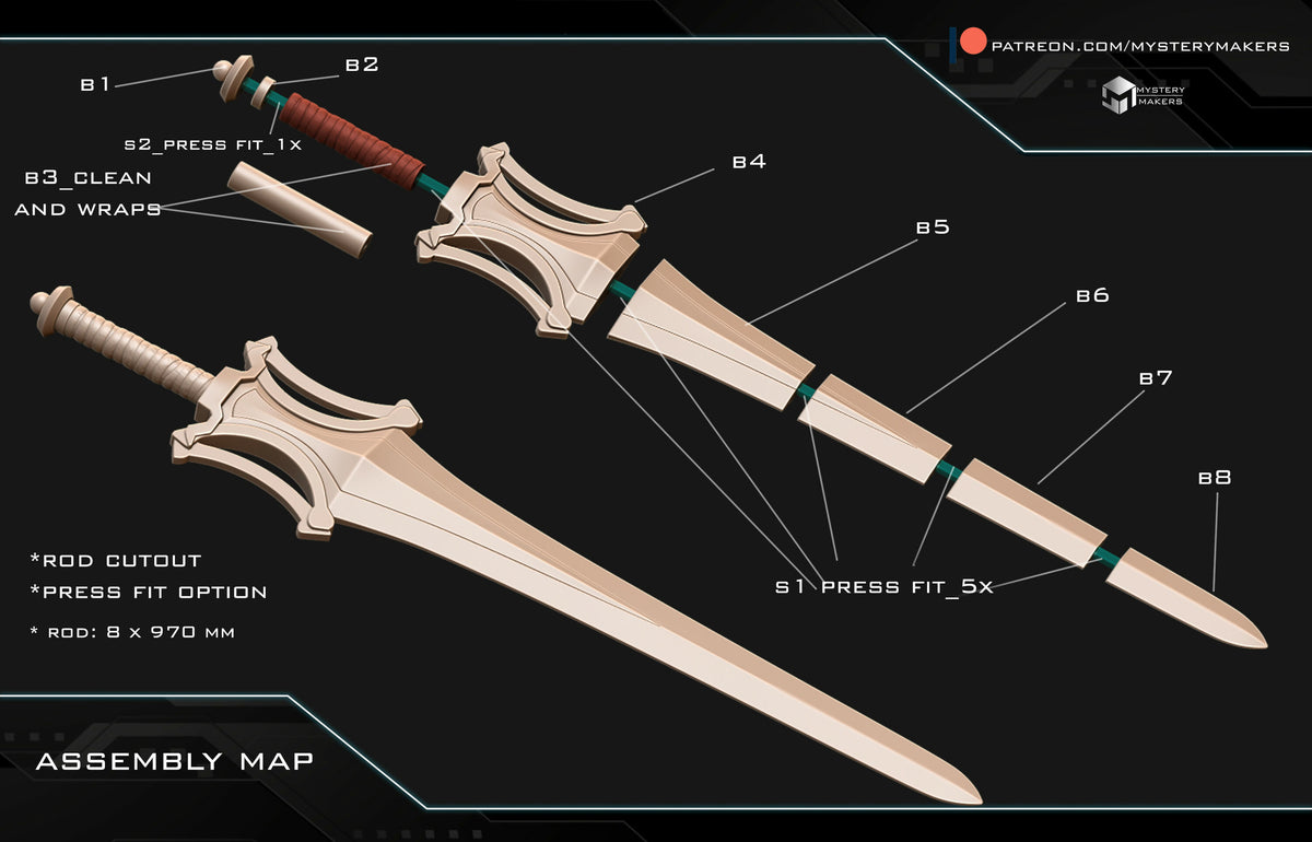 MOTU He-Man sword – Wireframe