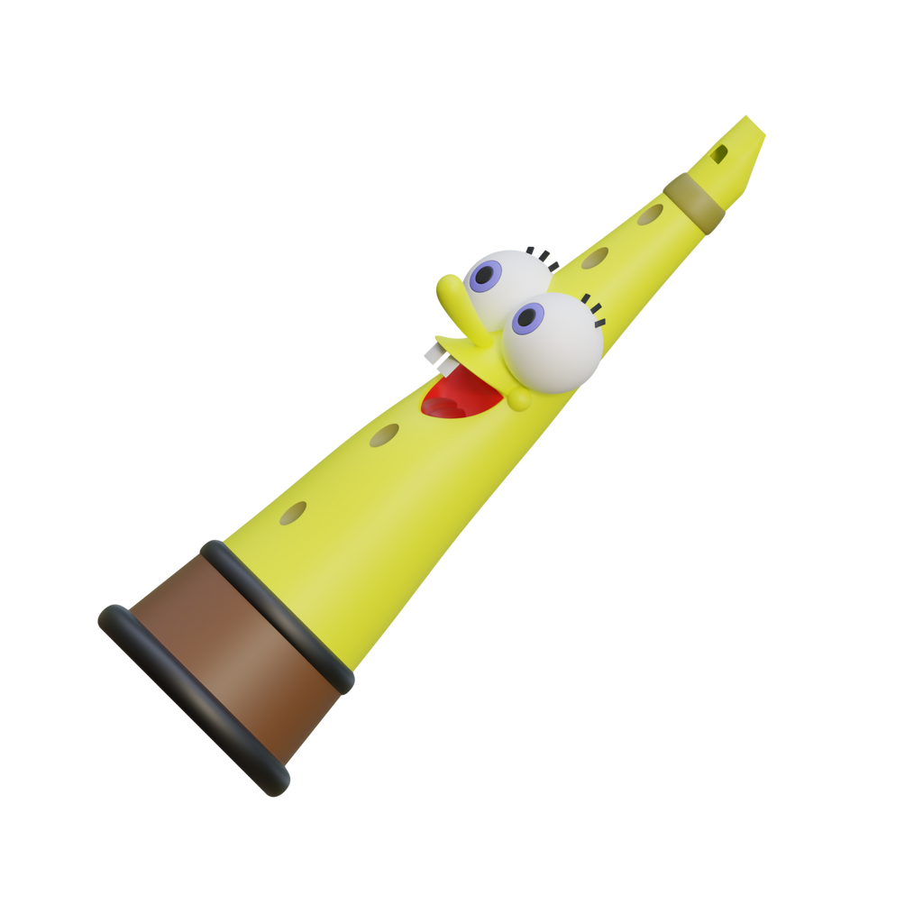 Spongebob Clarinet - 3D File – Wireframe