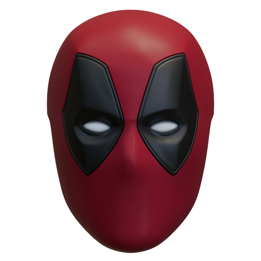 Deadpool Faceshell V2 3D Model – Wireframe