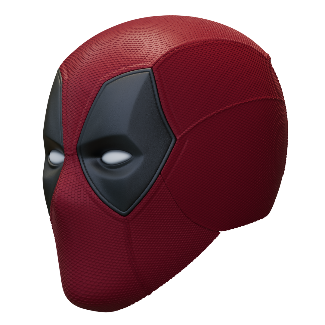 Deadpool Mask 3 3D Model – Wireframe