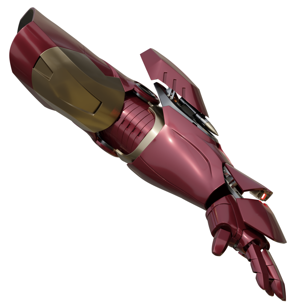 Motorized Iron-Man Mark 7 Arm [3D Model] – Wireframe