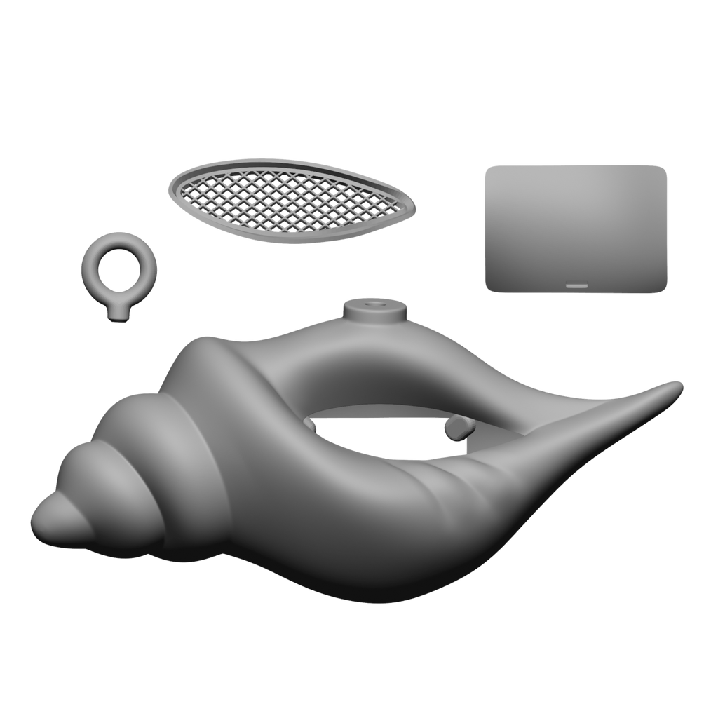 Magic Conch Shell 3D Model – Wireframe