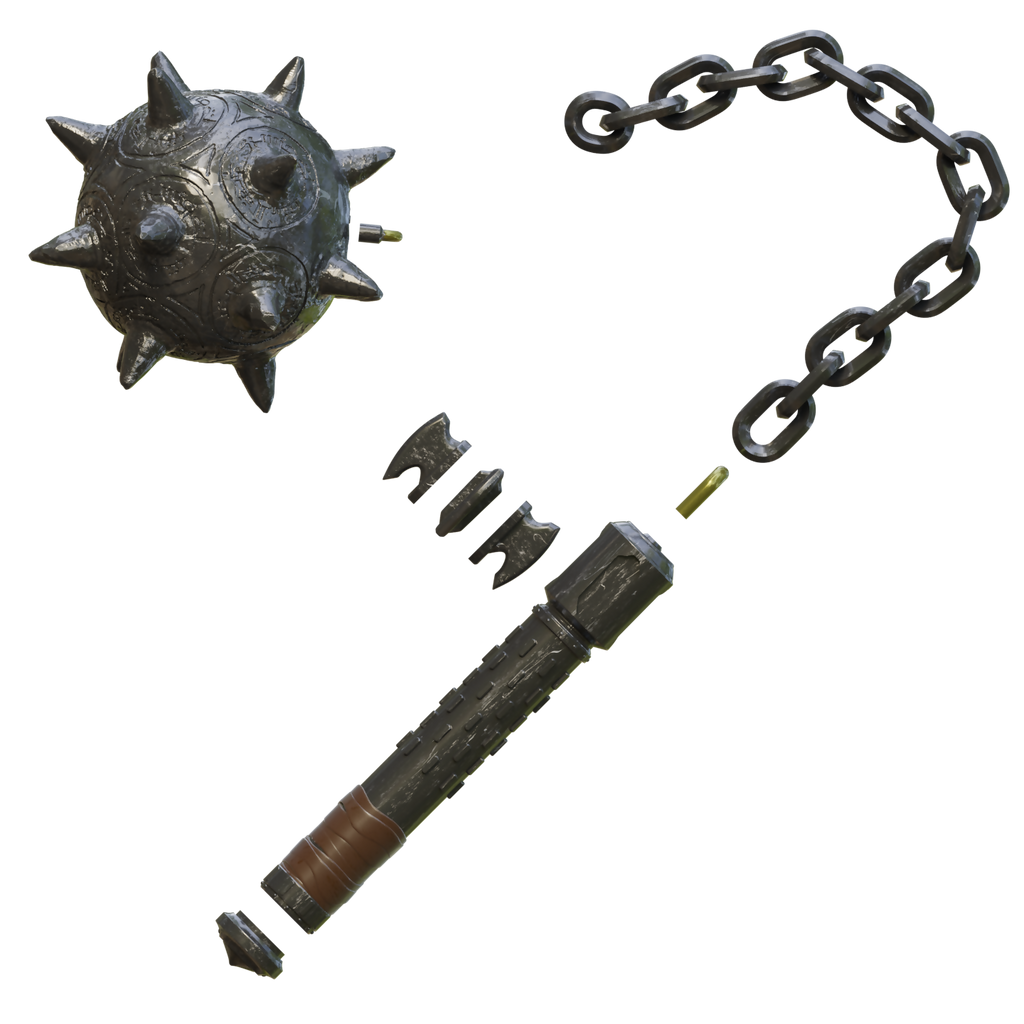 DOOM TDA Flail 3D File – Wireframe