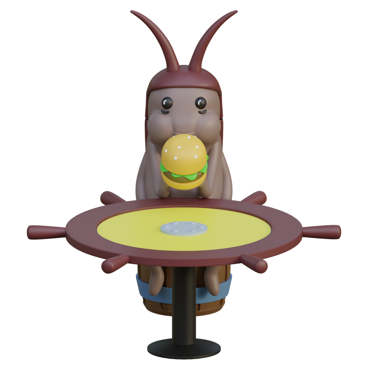 Spongebob Cockroach Eating 3D File – Wireframe