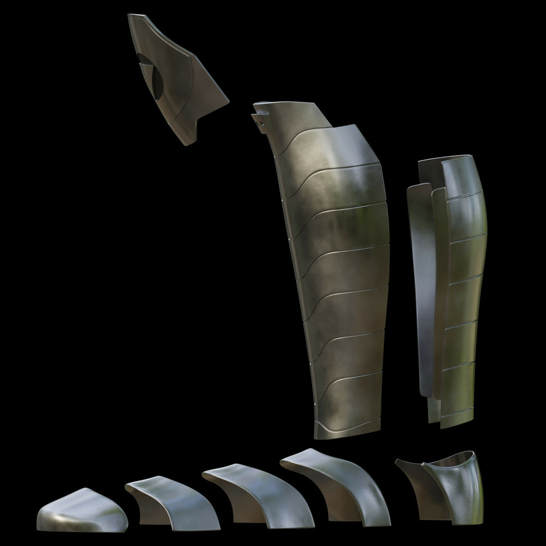 Gambit Armor and Boots 3D Model – Wireframe