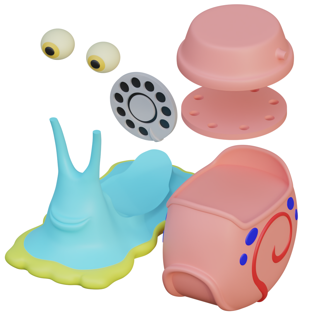 Gary the Transponder Snail 3D File – Wireframe