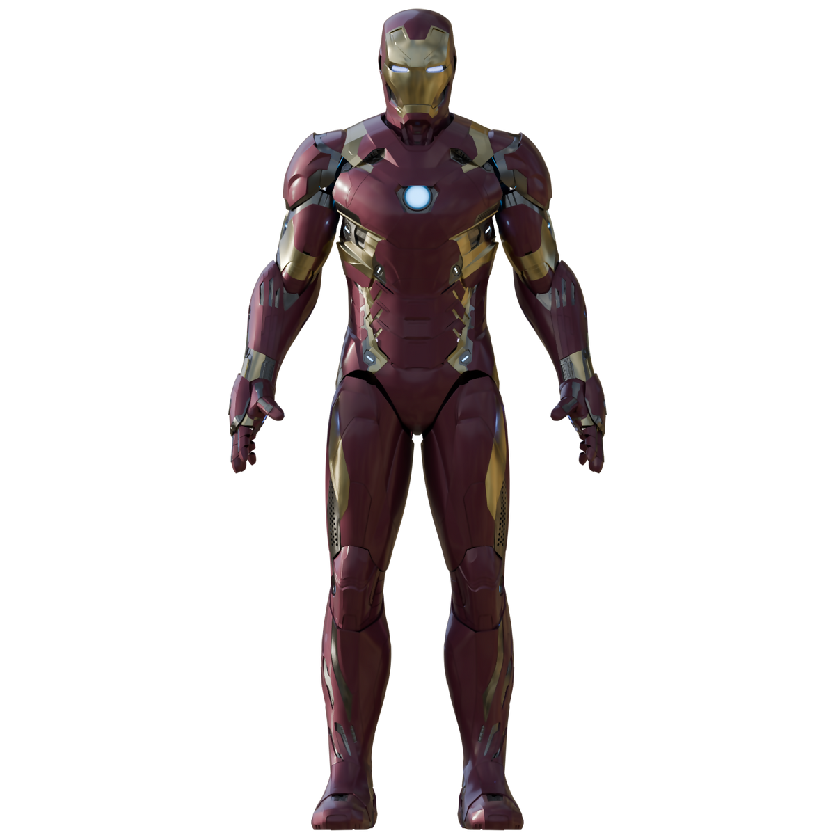 Iron Man Mk 46/47 full suit Motorized 3D printable model – Wireframe