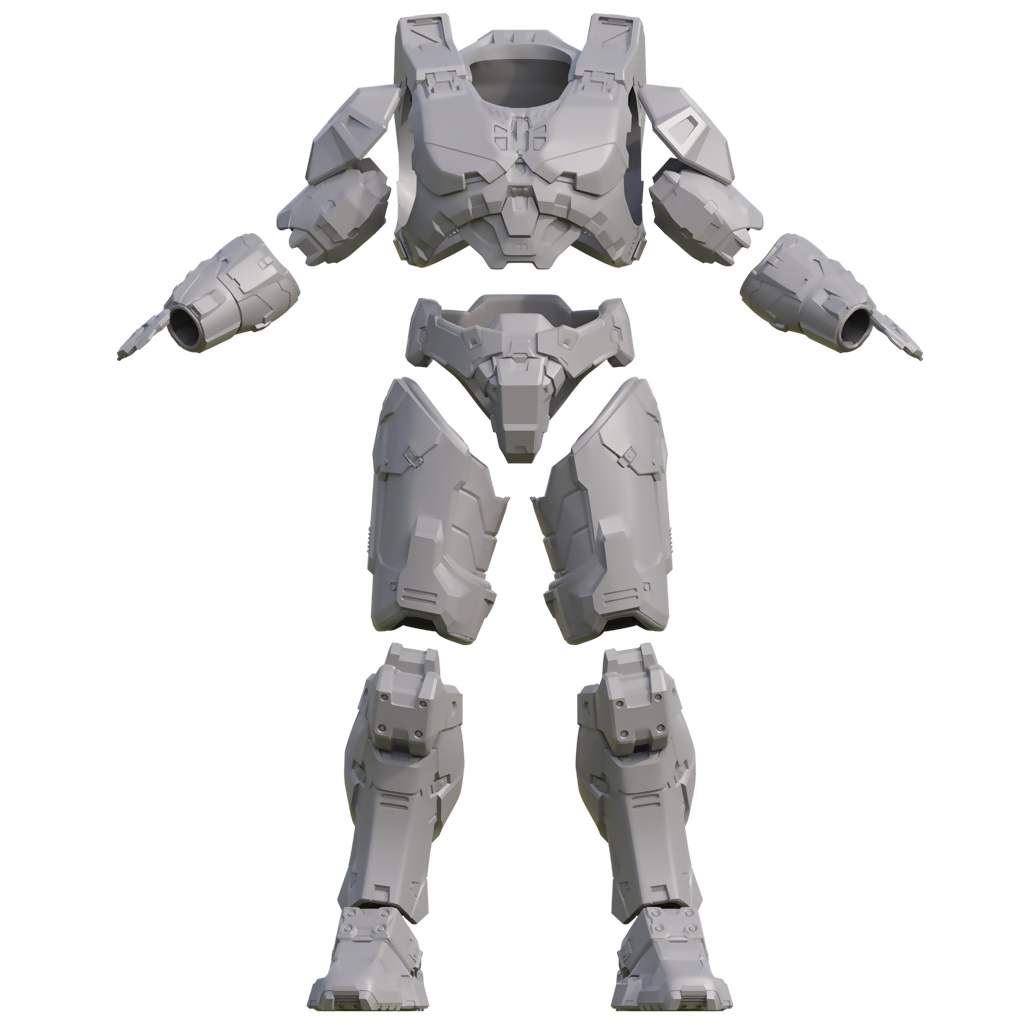Halo Infinite Master Chief Base Armor 3D Print Files – Wireframe
