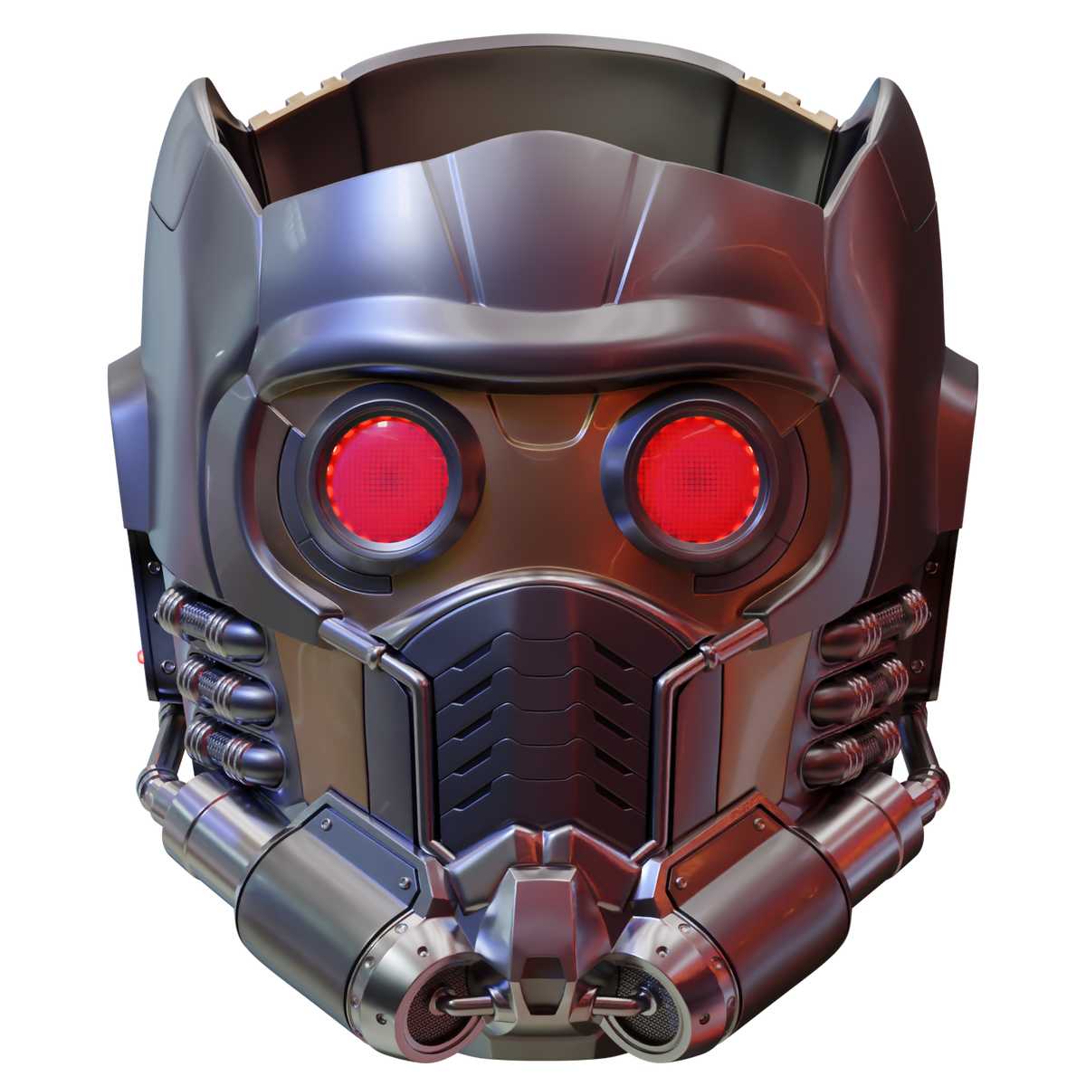 Star Lord Helmet - 3D Print Model – Wireframe