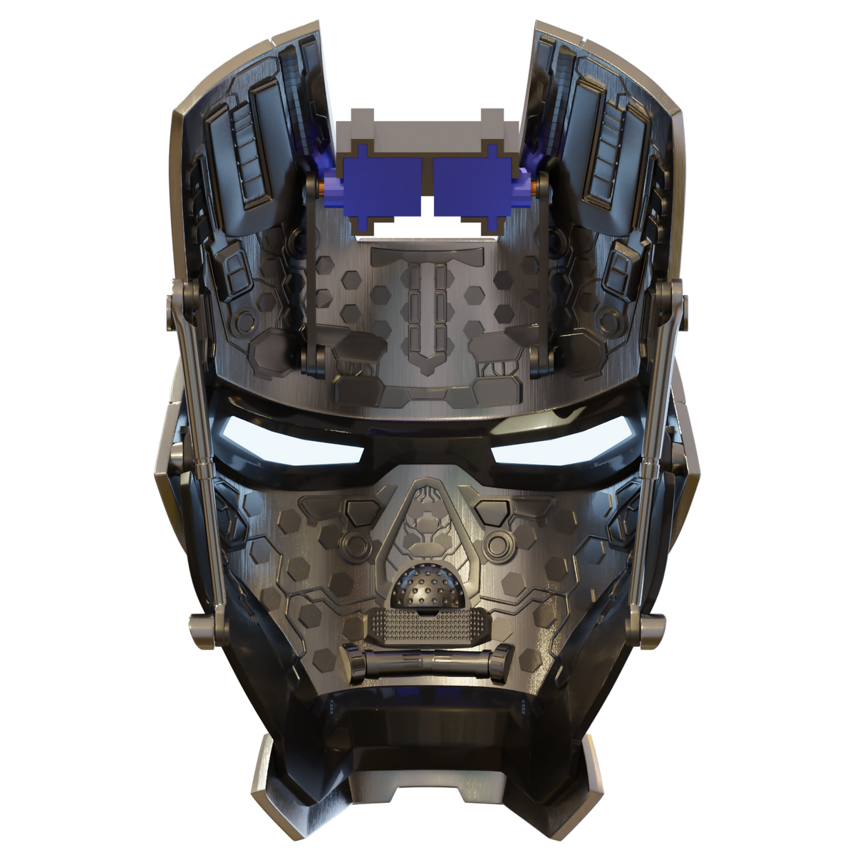 Motorized Walsh3D Ironman Mark 5 V2 Helmet 3D Print Model – Wireframe