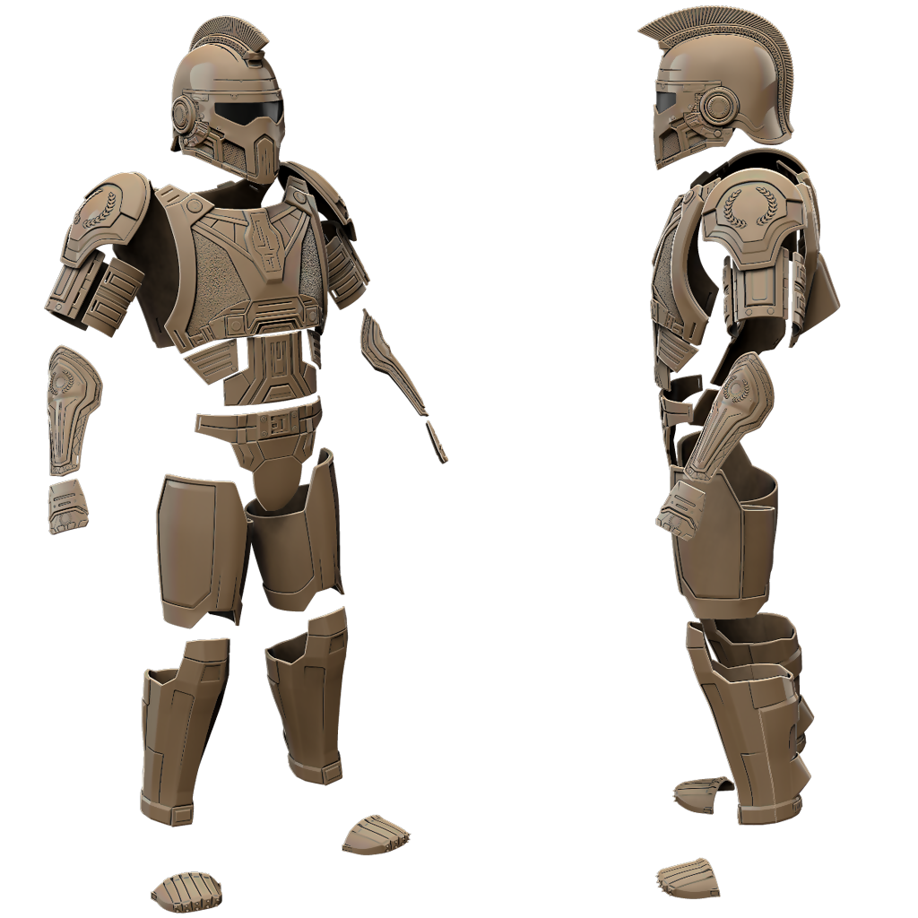 Roman infantry trooper armor – Wireframe