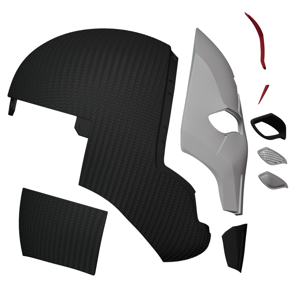 Red X Helmet 3D Printing Model – Wireframe