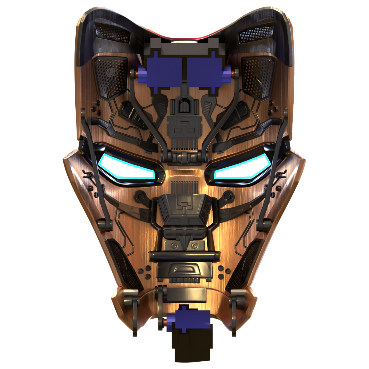 Motorized Walsh3D Ironman Mark 80 V3 Helmet 3D Print Model – Wireframe