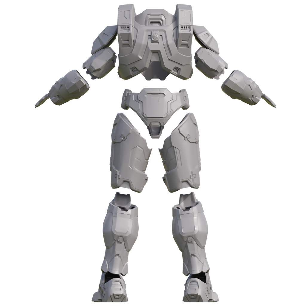 Halo Infinite Master Chief Base Armor 3D Print Files – Wireframe