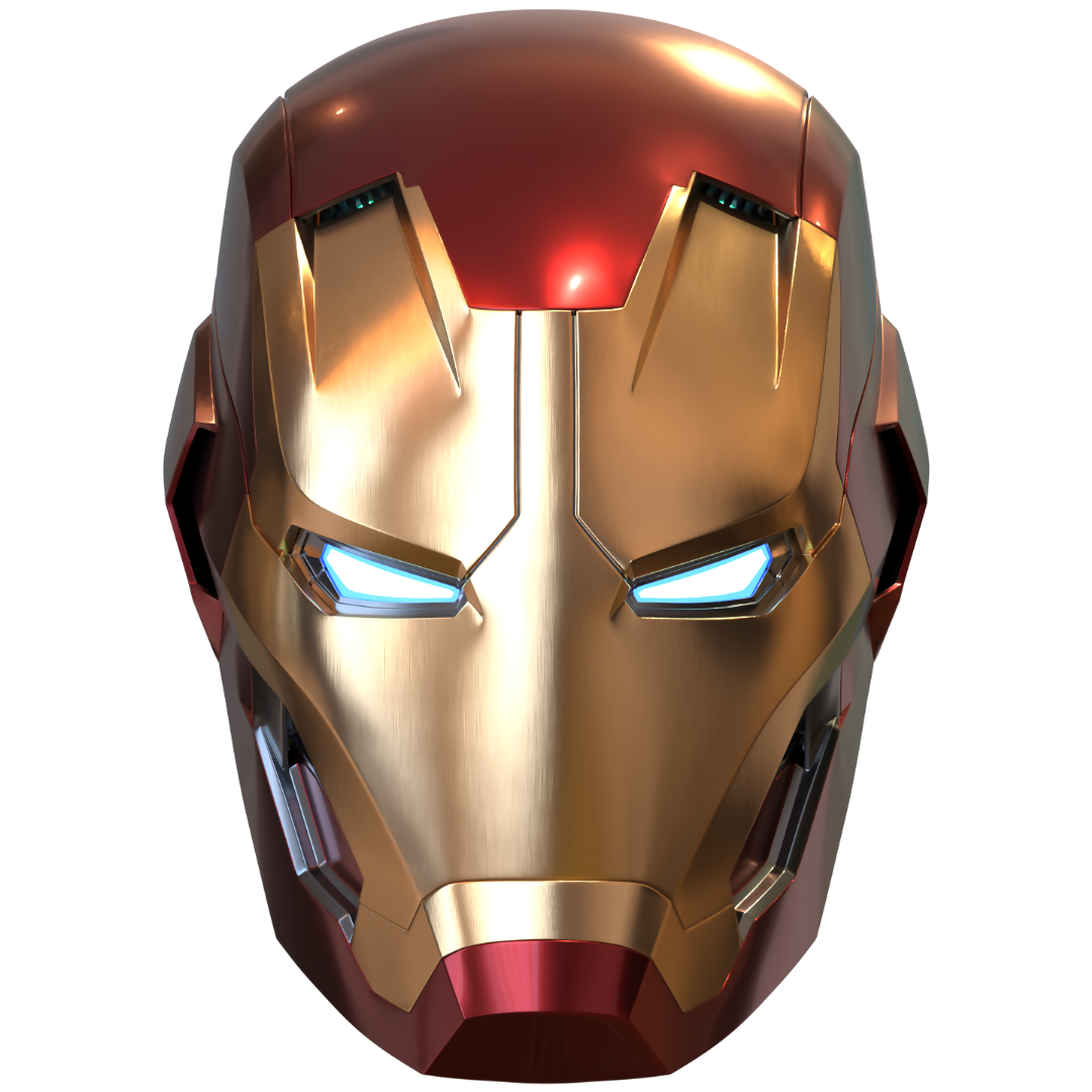 Iron Man MK45 Helmet Motorized 3D Model – Wireframe