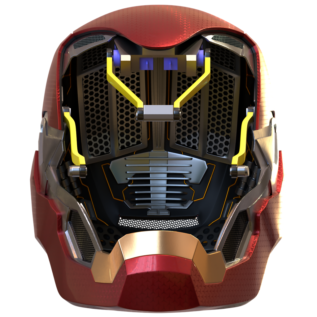 Iron Man mk80 Helmet Motorized 3D Model – Wireframe