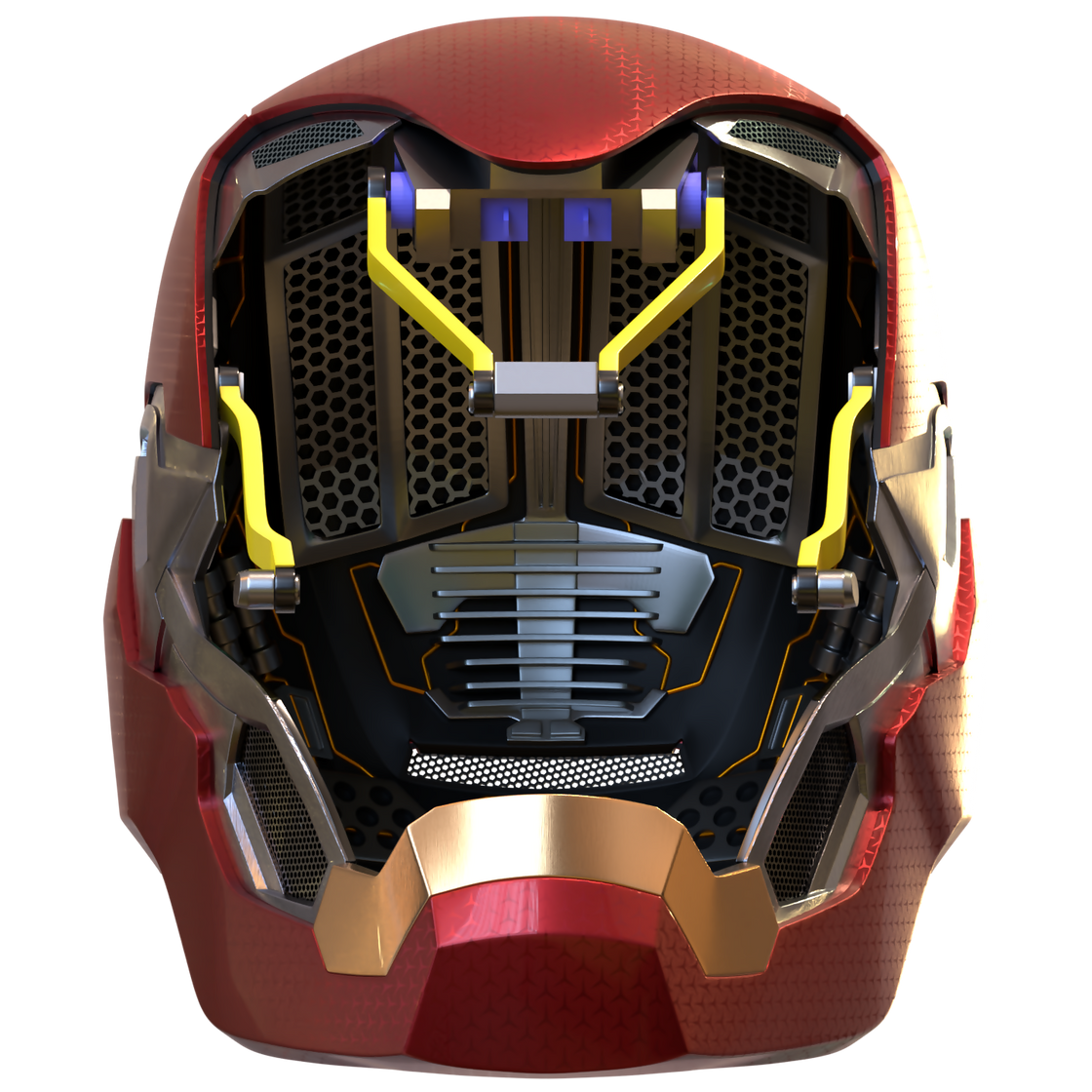 Iron Man mk80 Helmet Motorized 3D Model – Wireframe