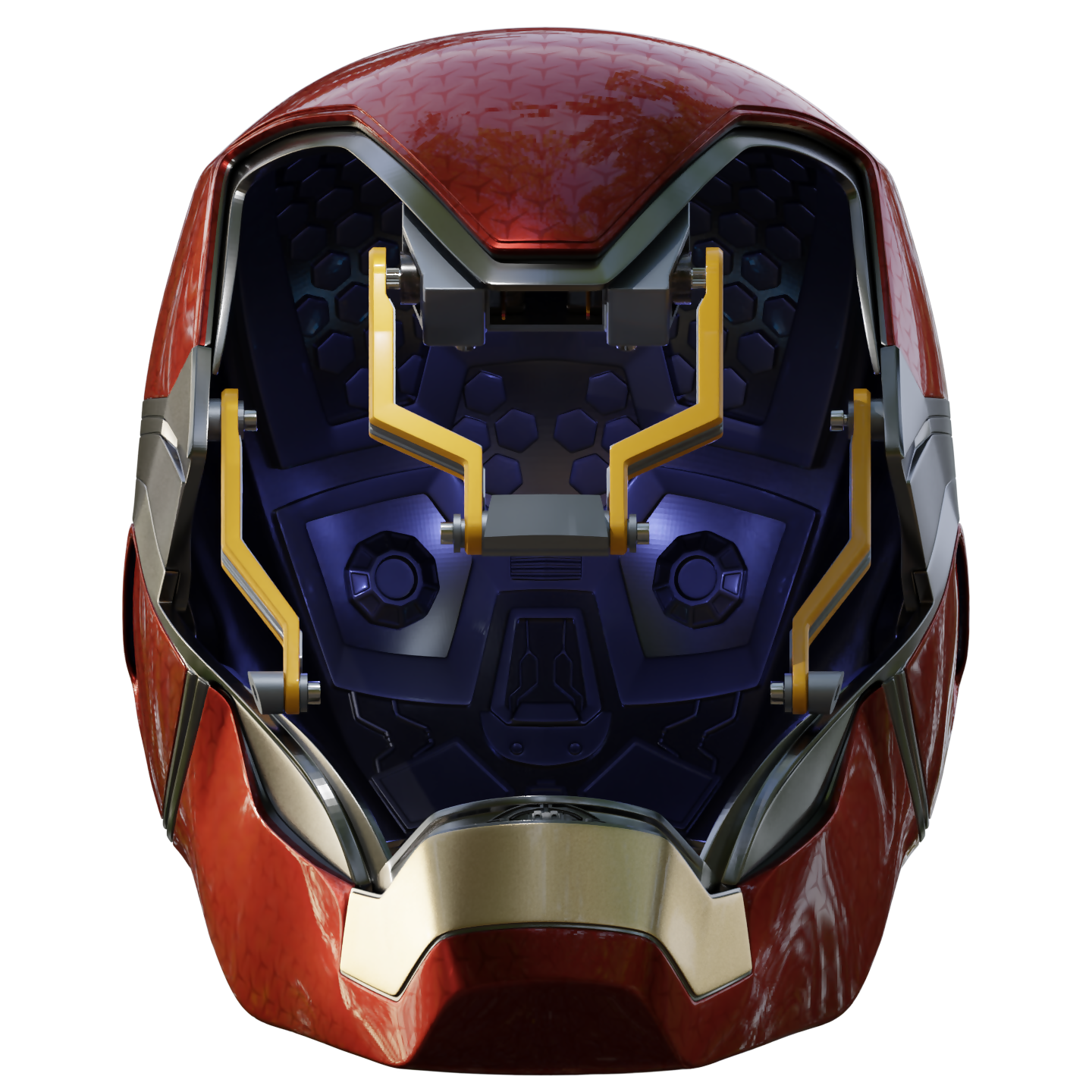 Motorized Walsh3D Ironman Mark 85 V5 Helmet 3D Print Model – Wireframe