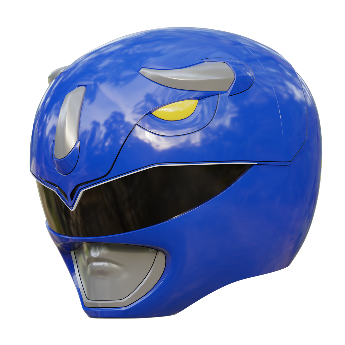 Blue Ranger MMPR Helmet - 3D Print Model – Wireframe
