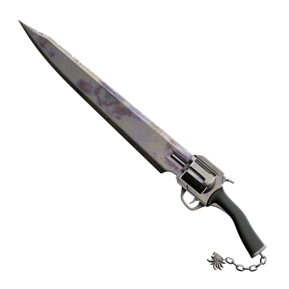 Squall's Gunblade - Final Fantasy/Kingdom Hearts 3D Model – Wireframe