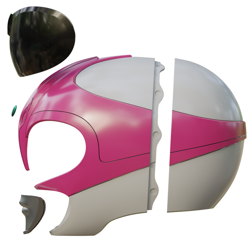 Pink Ranger MMPR Helmet - 3D Print Model – Wireframe