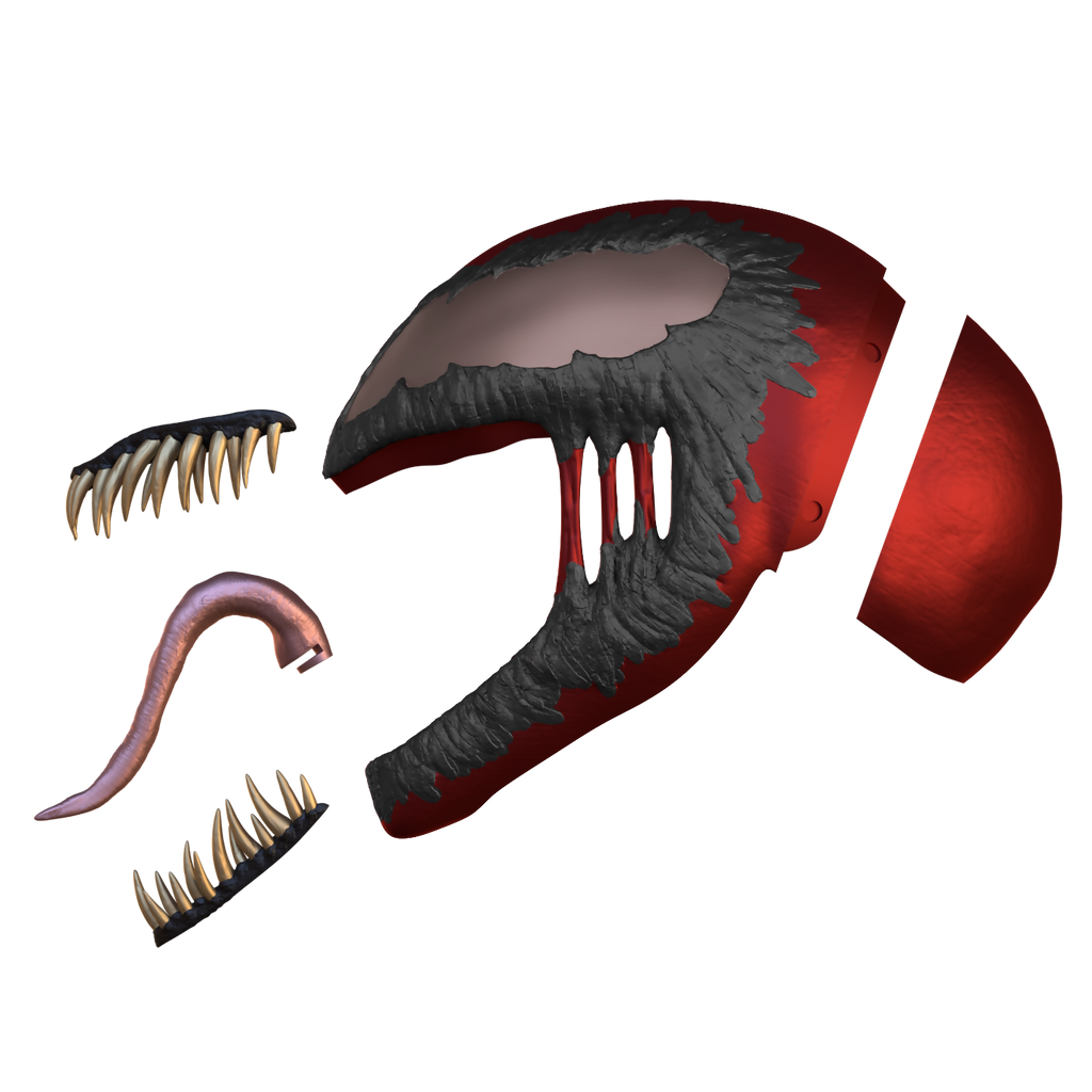 Carnage Helmet - 3D Print Model – Wireframe