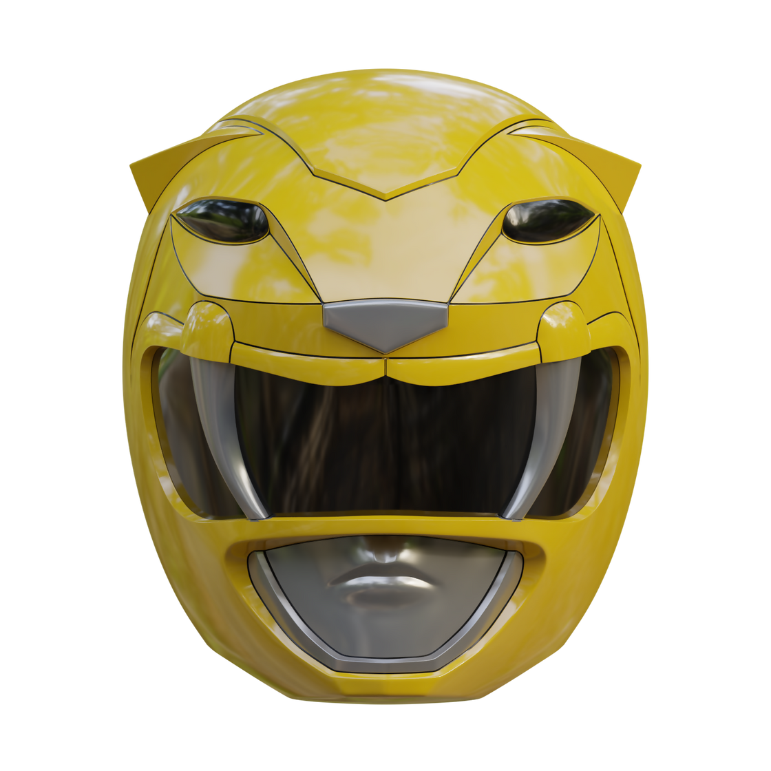 Yellow Ranger MMPR Helmet - 3D Print Model – Wireframe