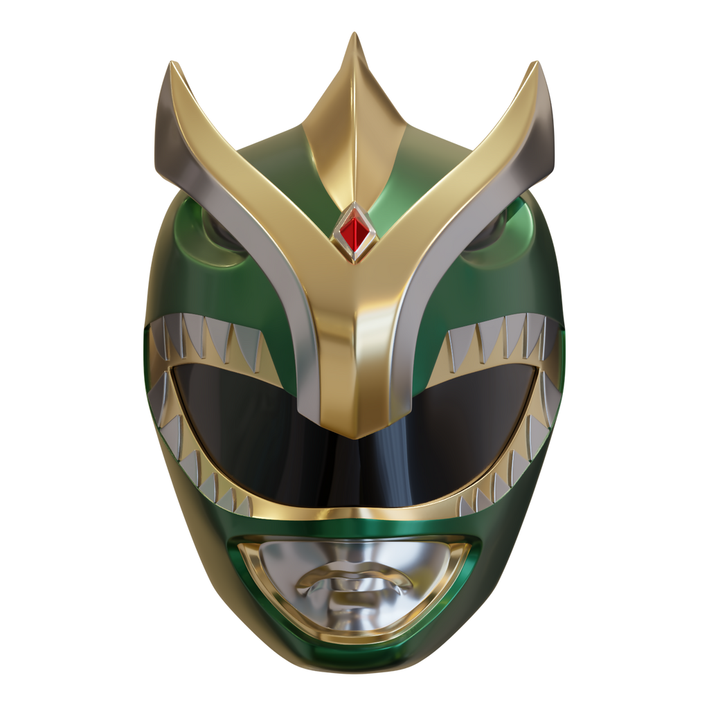Green Ranger V2 Helmet - 3D Print Model – Wireframe