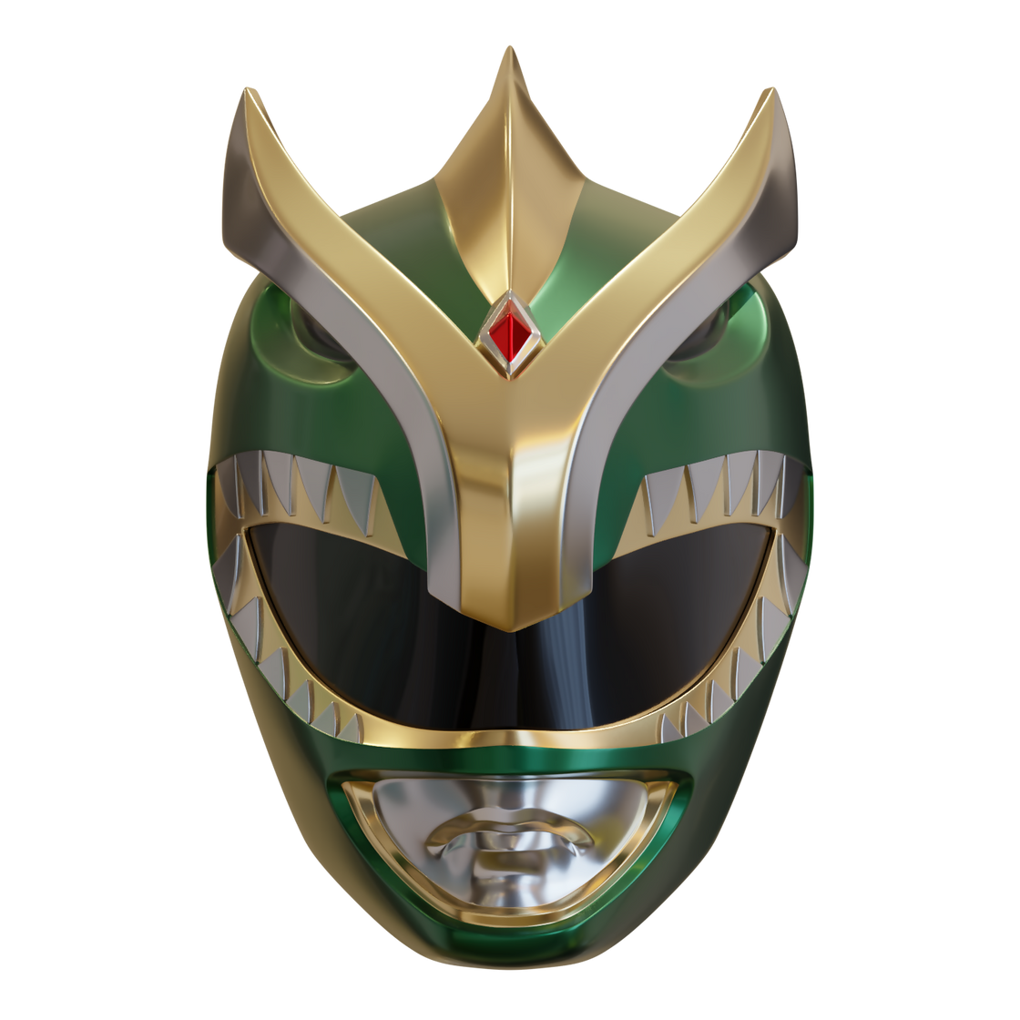 Green Ranger V2 Helmet - 3D Print Model – Wireframe
