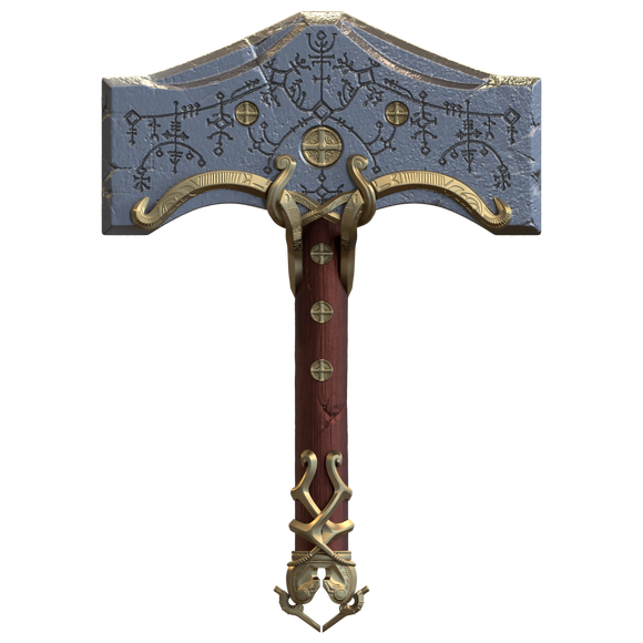 God of War Mjolnir - 3D Print Model – Wireframe
