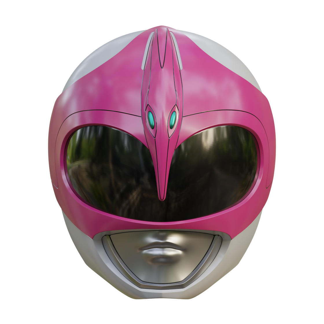 Pink Ranger MMPR Helmet - 3D Print Model – Wireframe