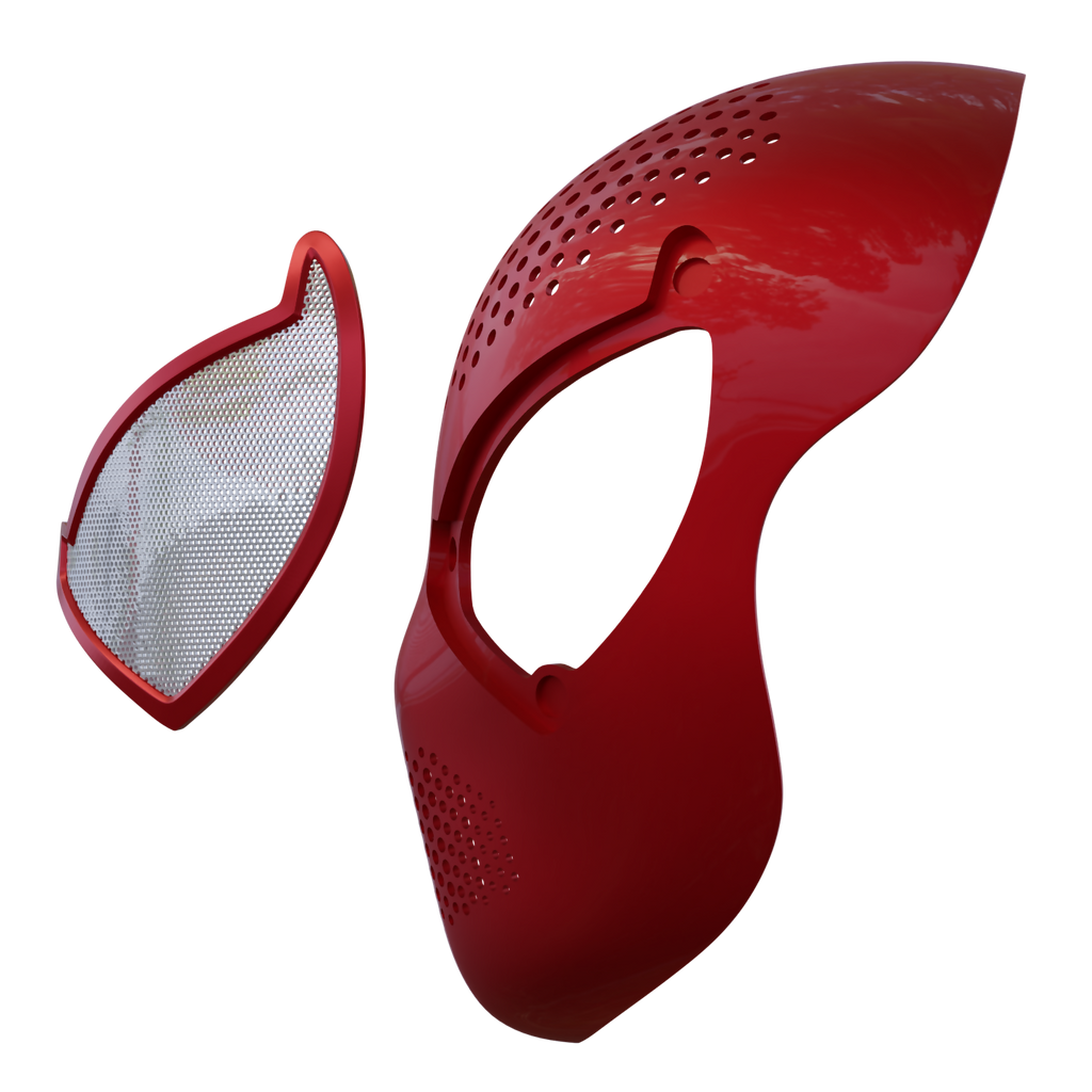 Scarlet PS5 Faceshell 3D Model – Wireframe