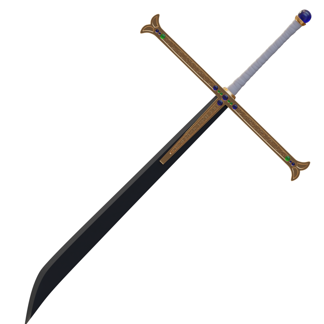 Mihawk "Yoru" Sword - One Piece - 3D Print Model – Wireframe
