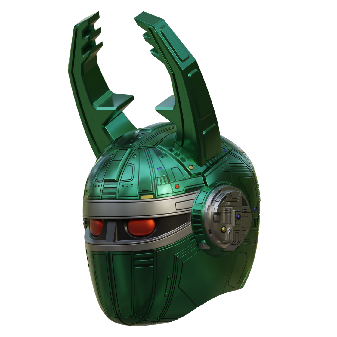 Green Beetleborg Helmet - 3D Print Model – Wireframe