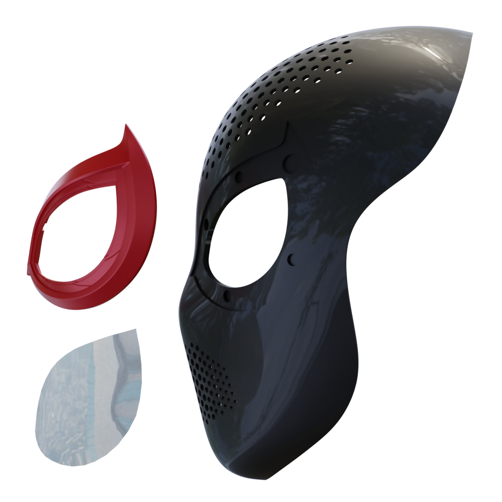 Miles PS5 Faceshell 3D Model – Wireframe