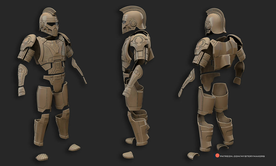Roman infantry trooper armor – Wireframe