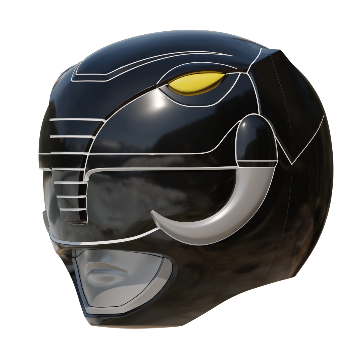 Black Ranger MMPR Helmet - 3D Print Model – Wireframe