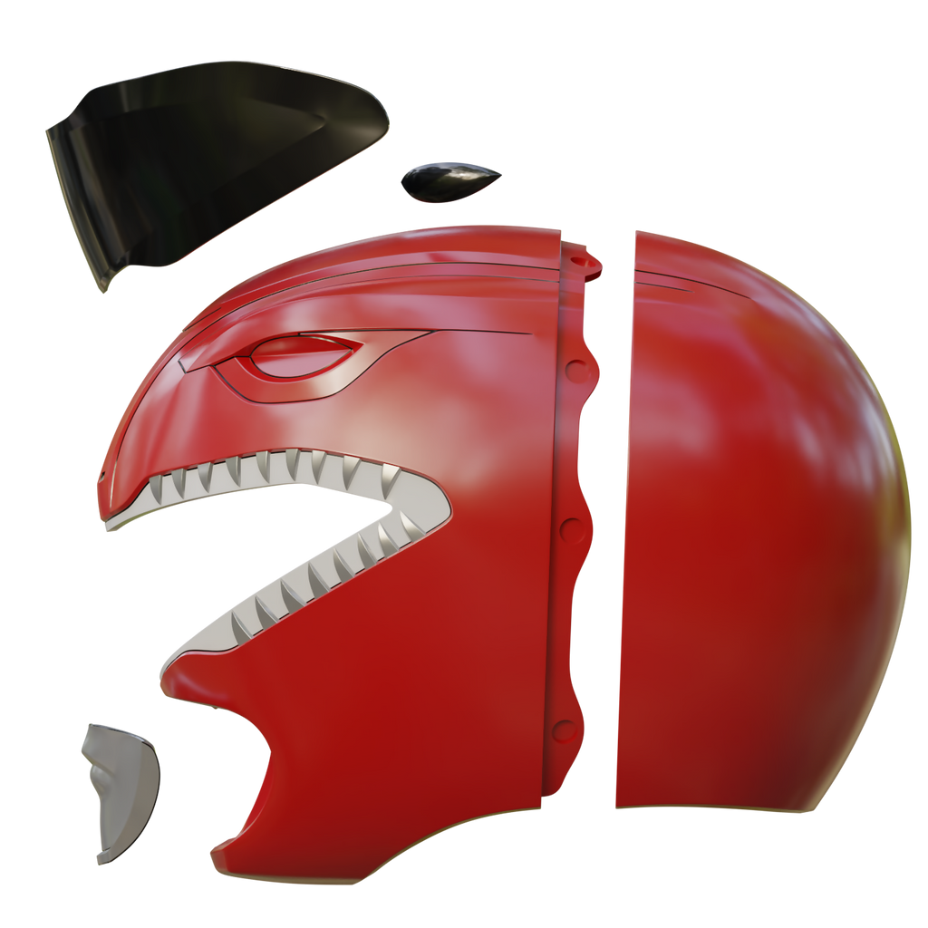 Red Ranger MMPR Helmet - 3D Print Model – Wireframe