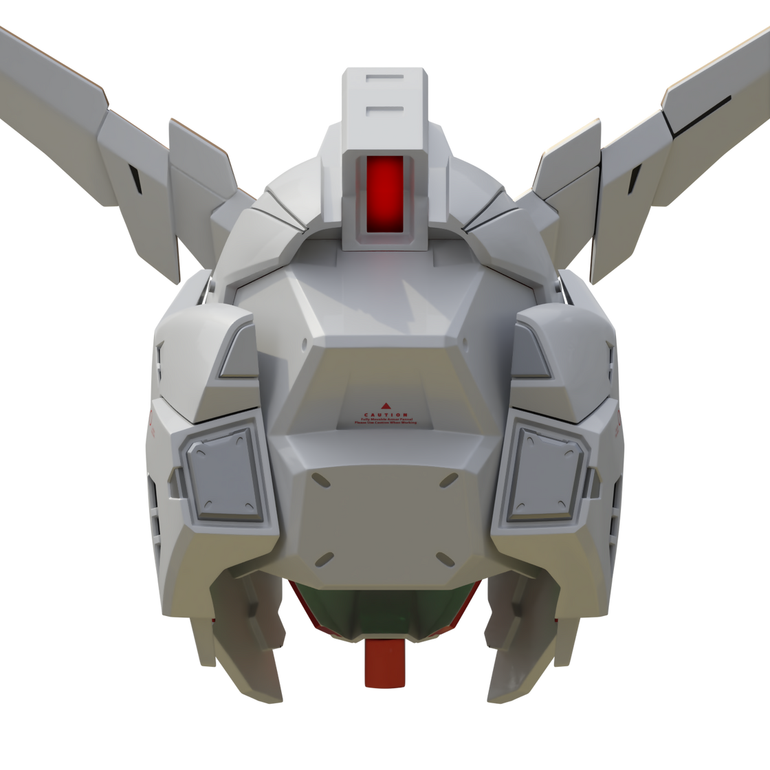 Transforming Gundam RX-0 Unicorn V2 Helmet 3D Printable Model – Wireframe