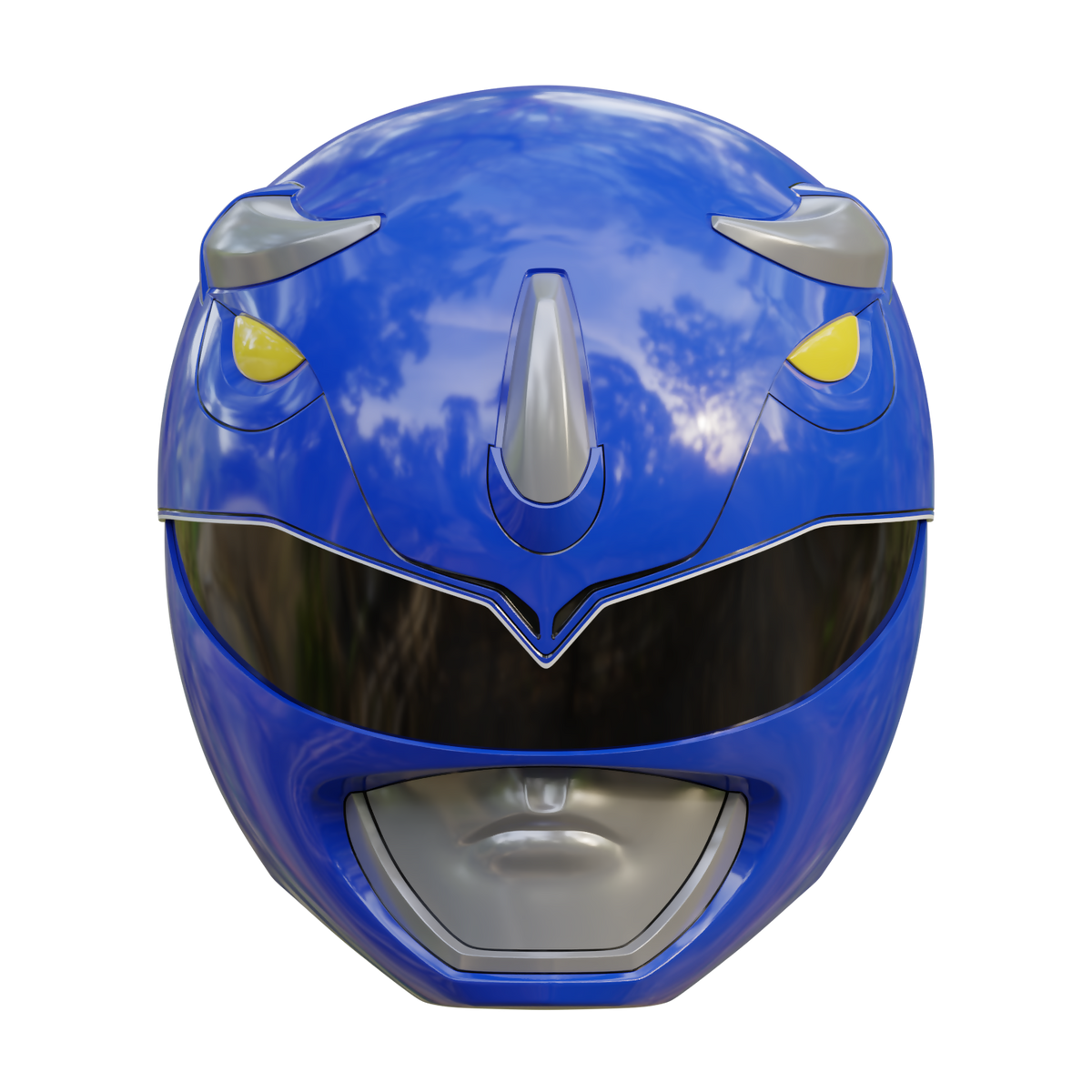 Blue Ranger MMPR Helmet - 3D Print Model – Wireframe
