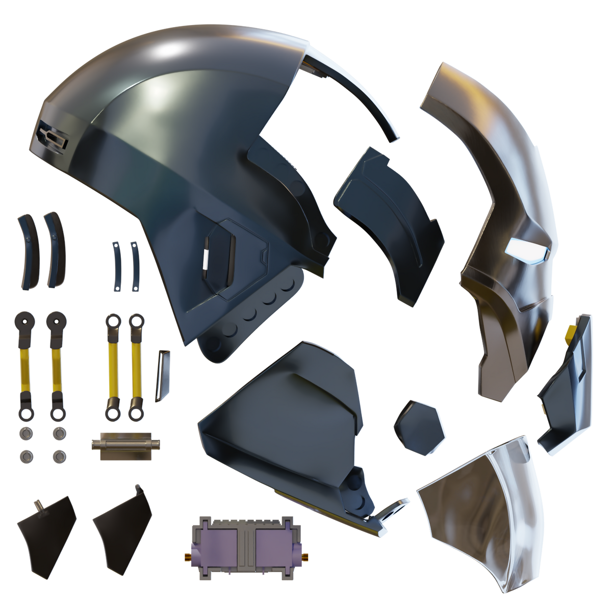 Iron Man Mk 40 "Shotgun" 3D Model – Wireframe