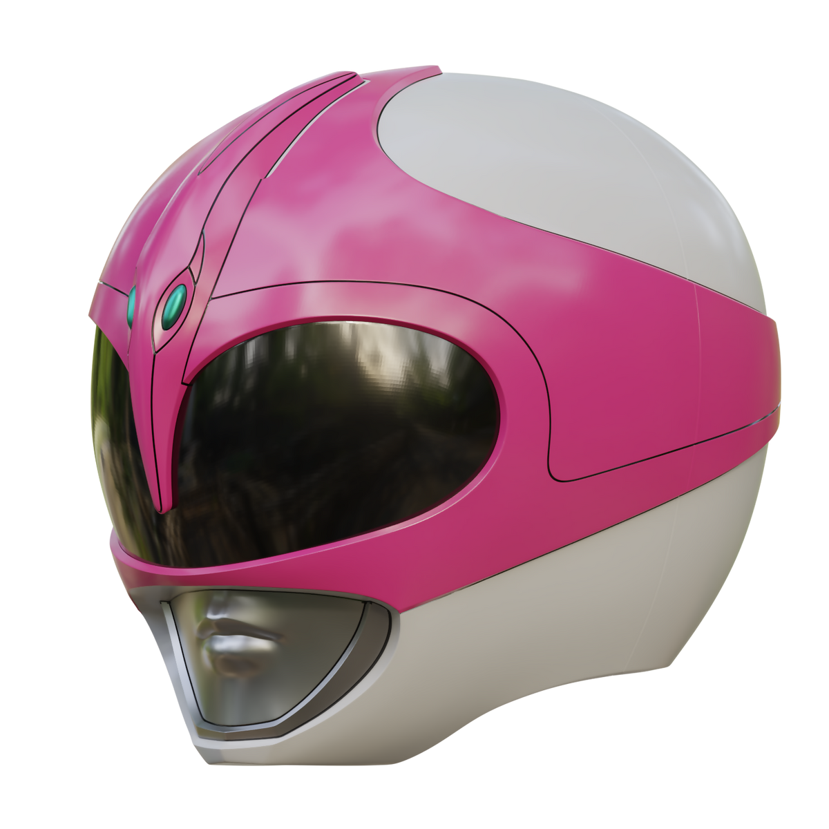 Pink Ranger MMPR Helmet - 3D Print Model – Wireframe