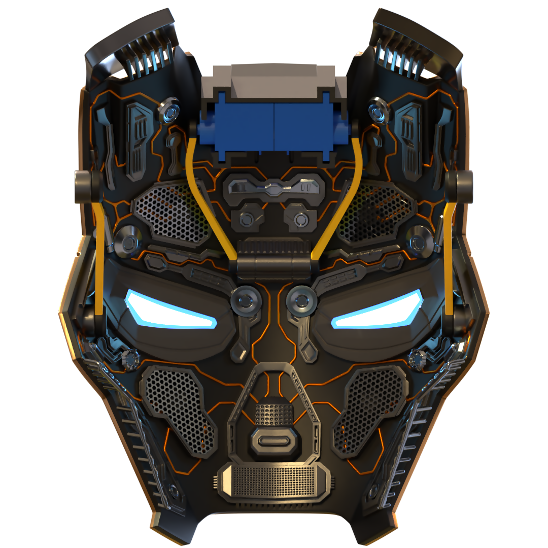 Iron Man MK45 Helmet Motorized 3D Model – Wireframe