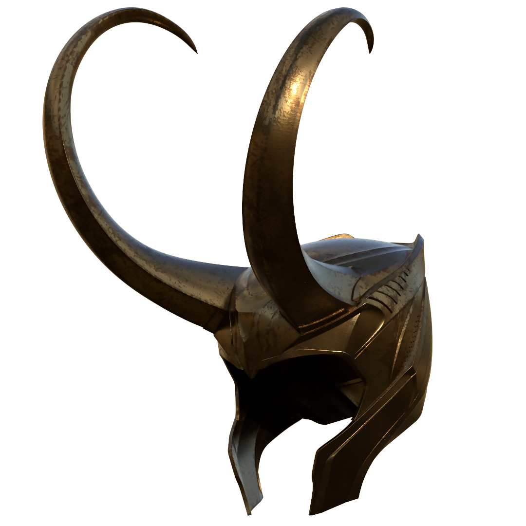 Loki Helmet - 3D Print Model – Wireframe