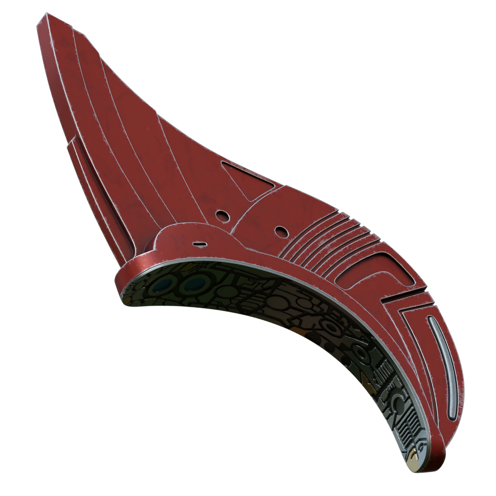 Yondu Prototype Fin - 3D Print Model – Wireframe