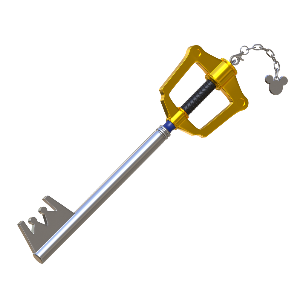 Kingdom Key Keyblade - 3D Print Model – Wireframe
