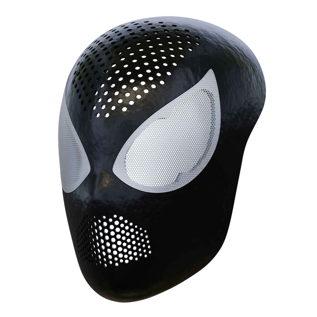 PS5 Black Suit Faceshell 3D Model – Wireframe